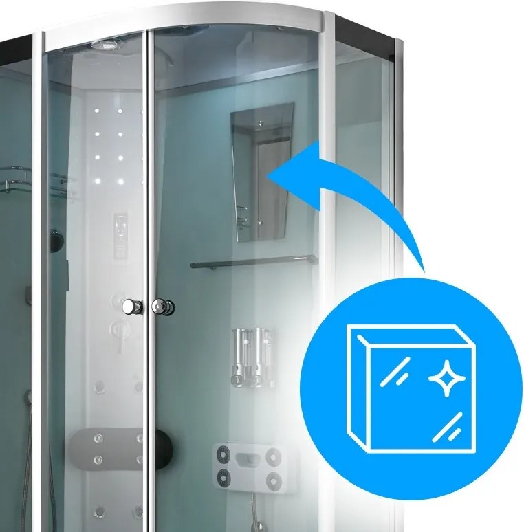 Terra Hydromasážní box WSH7106 LWS, 120x80 levý se saunou