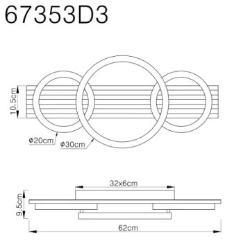 Globo 67353D3 - LED Stropní svítidlo TISHA LED/24W/230V 3000K 30x62 cm