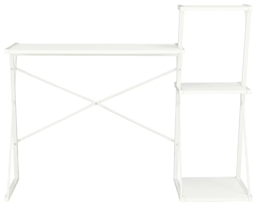 vidaXL Psací stůl s poličkami bílý 116 x 50 x 93 cm