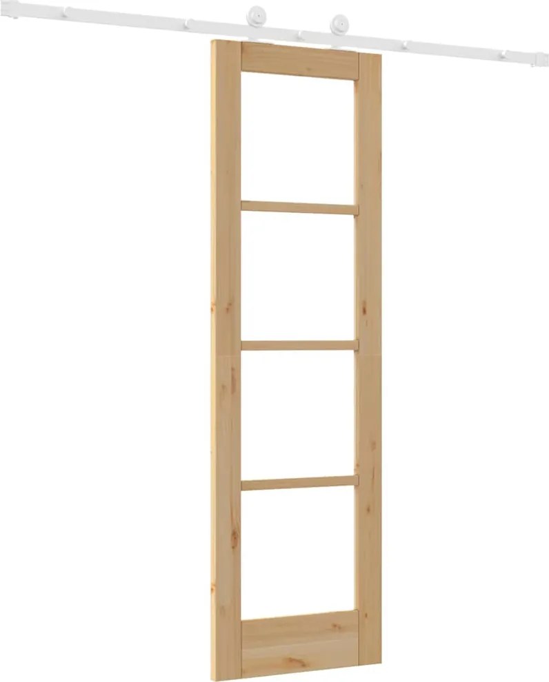 Posuvné dveře ORKDAL 61 x 198,5 cm Masivní borové dřevo a sklo 3332069