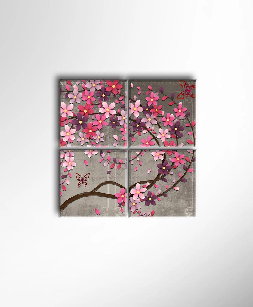 Malvis ® Obraz Stylizovaná sakura ROZMĚR (šířka x výška): jednodílný obdélník 100x45 cm