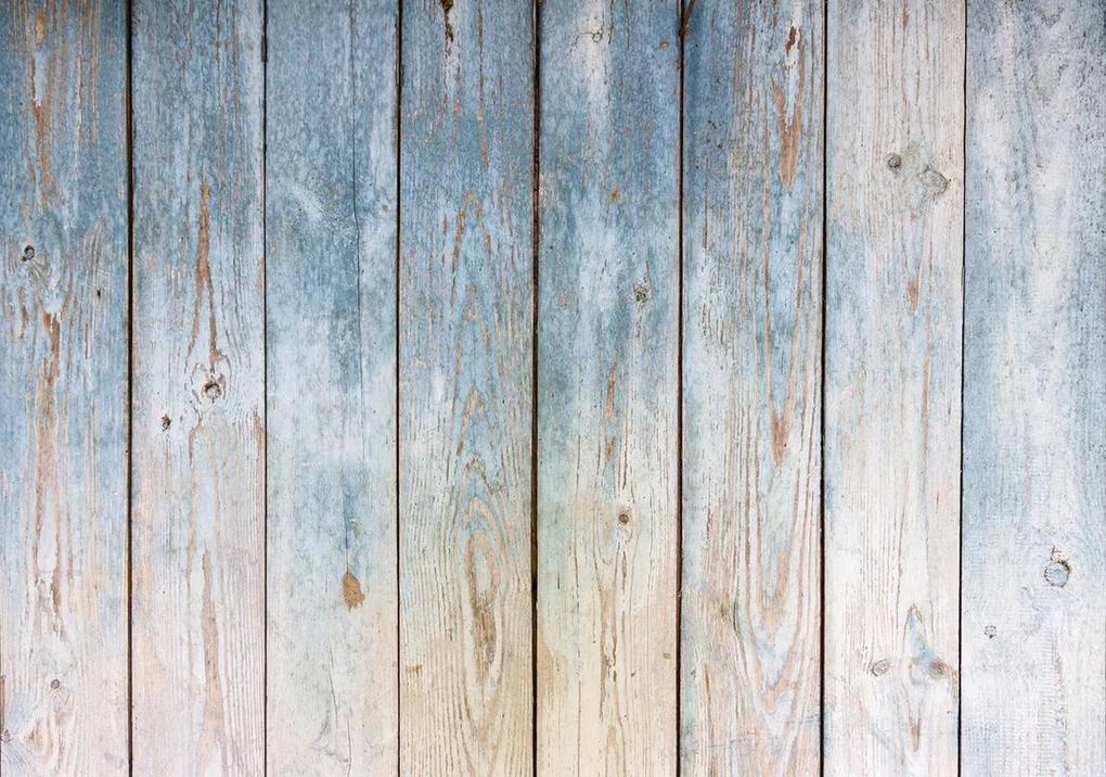 Fototapeta - Dřevěná prkna - modrý nádech (254x184 cm)