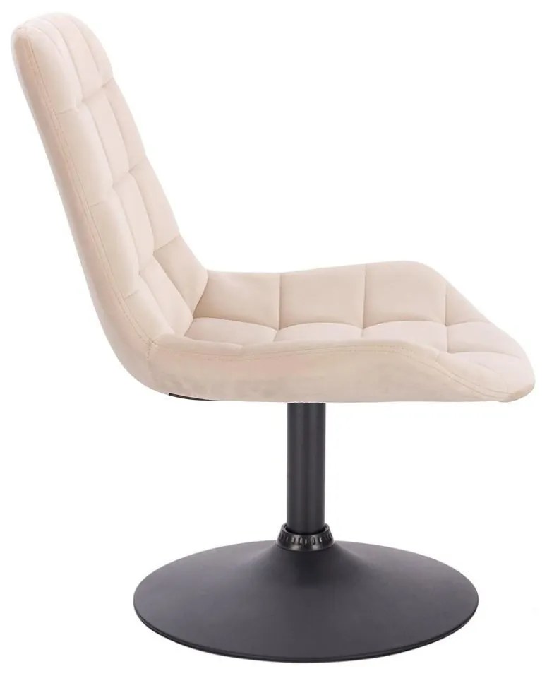 LuxuryForm DESIGN Otočná židle PARIS VELUR na černém talíři - krémová
