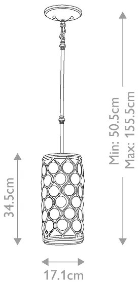 Feiss FE-LUCIA-P-D - Lustr na tyči LUCIA 1xE27/60W/230V
