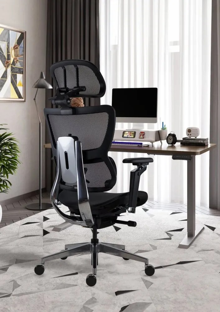 Antares Kancelářská ergonomická židle FIERO — síť, černá, nosnost 150 Kg