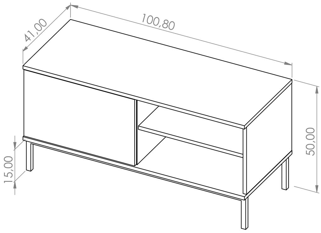 Tv stolek Quebec 1D (bílá matná). 1051871