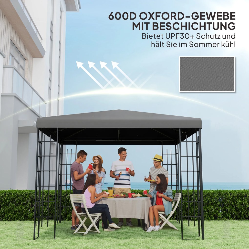 Náhradní střecha Outsunny pro altán 3 x 3 m, vodotěsný altánový stan, náhradní kryt pro zahradní altán, části vyrobené z oxfordské tkaniny, 370 g/m²,…