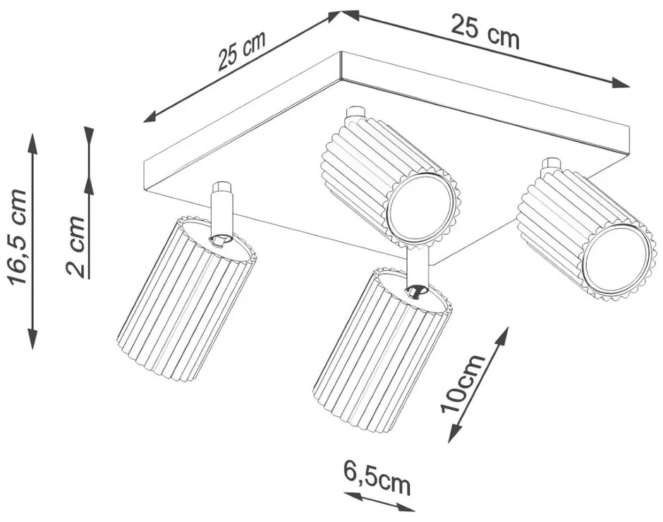 Krémové bodové svítidlo 25x25 cm Gleam – Sollux
