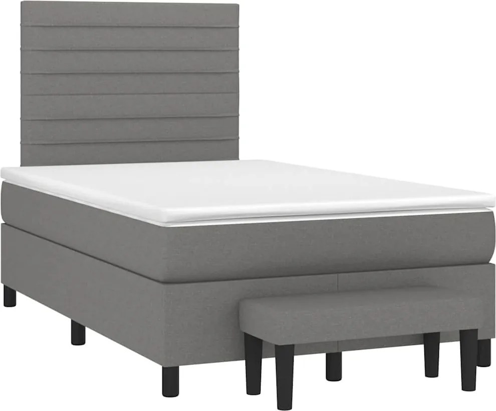 Box spring postel s matrací tmavě šedá 120x190 cm textil 3270363