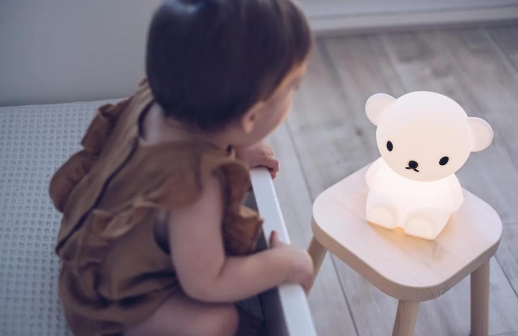 Bílá plastová dětská LED lampa Mr. Maria Boris 21 cm