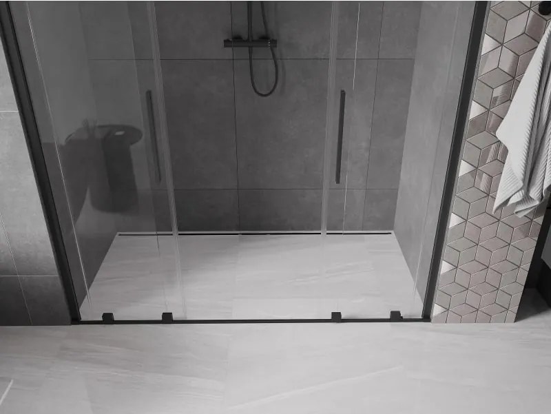 Mexen Velar Duo posuvné sprchové dveře 180 cm, transparentní, černé - 871-180-000-02-70