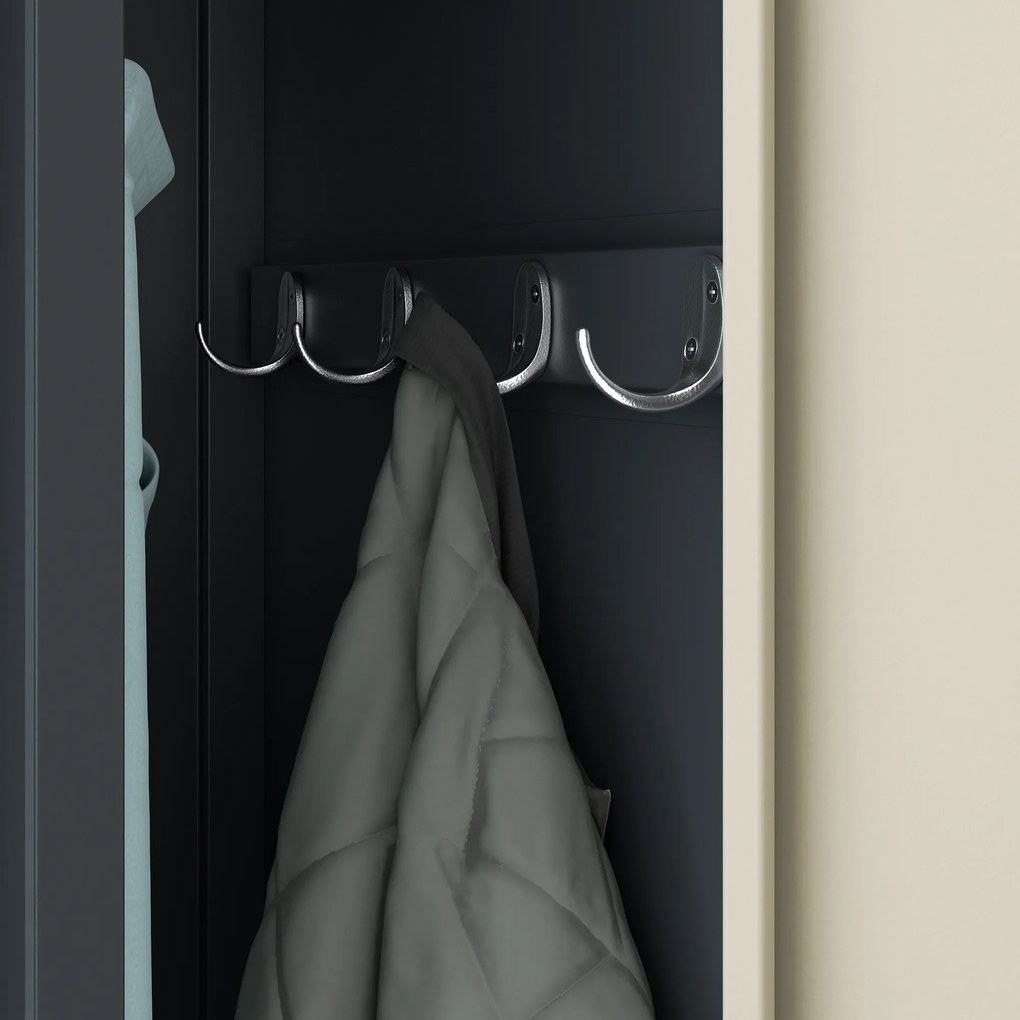 Zaměstnanecká skříňka čtyřkomorová antracitová/dub sonoma, 800x1800x500 mm: KACPER Eco Design