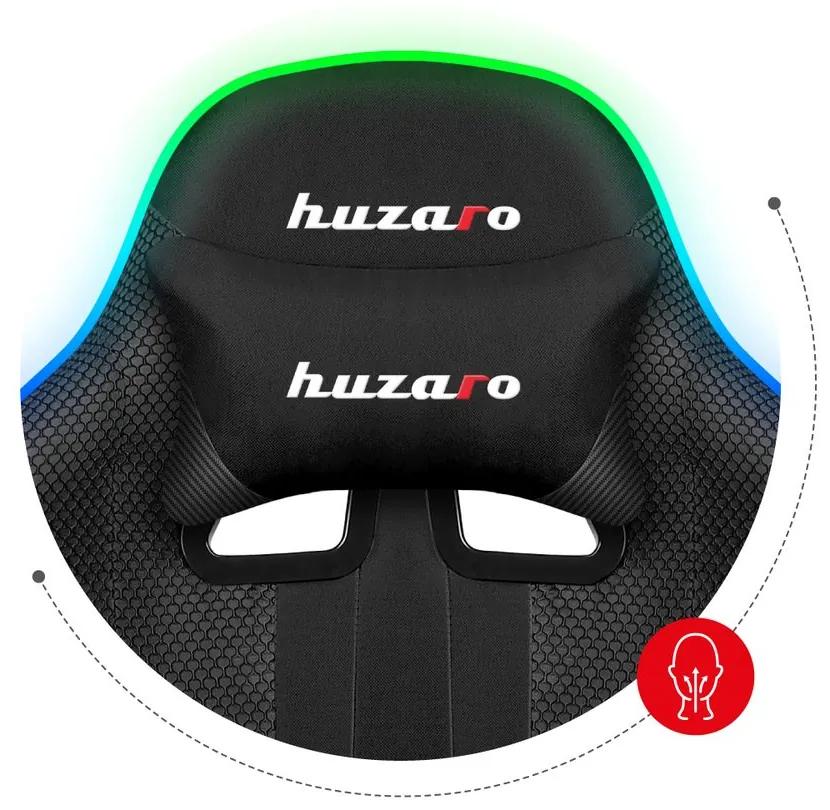 Huzaro Herní židle Force 4.7 s podnožkou a LED osvětlením - černá