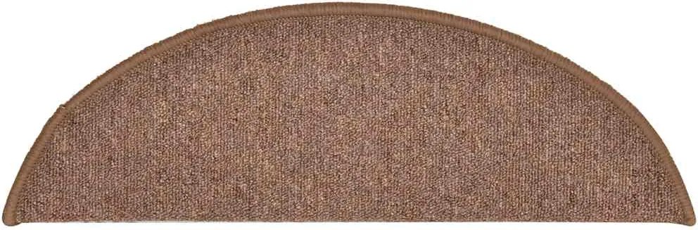 Schodové rohože 30 ks 56 x 17 x 3 cm hnědé půlkulaté 3365744