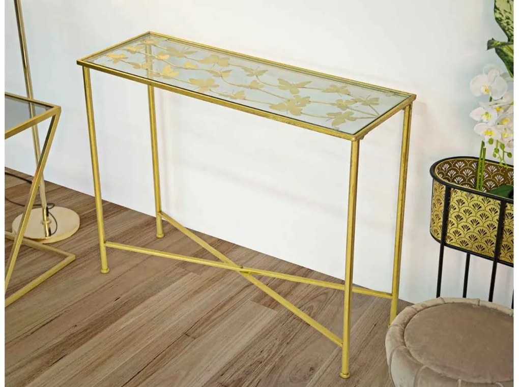 Designová konzole Jahmisey 100 cm zlatá
