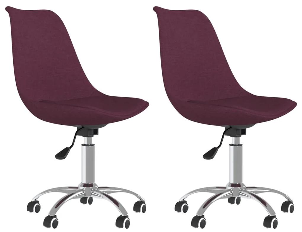 Otočné jídelní židle 2 ks fialové textil,  338355