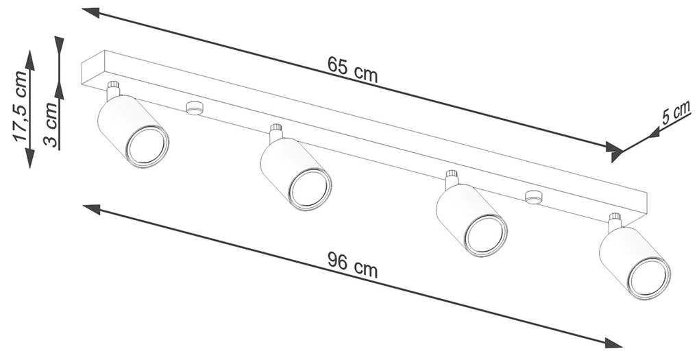 Sollux Lighting Stropní svítidlo VERDO 4 Černá