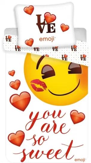 Jerry Fabrics povlečení bavlna Emoji &quot;You are so sweet&quot; 140x200+70x90 cm