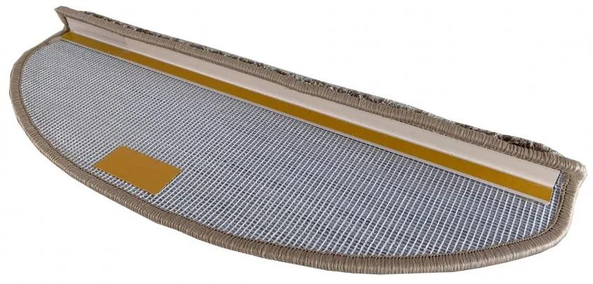 Vopi koberce Nášlapy na schody Udine šedý půlkruh, samolepící - 24x65 půlkruh (rozměr včetně ohybu)
