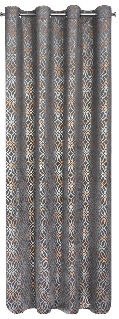 ZATEMŇOVACÍ ZÁVĚS NA KROUŽCÍCH ARETA 140X250 CM VZOROVANÁ