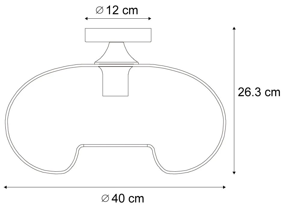Art Deco stropní svítidlo mosazné s jantarovým sklem 40 cm - Busa
