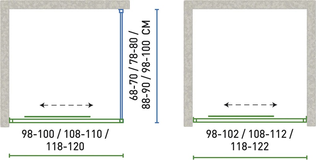 Novoterm Jednokřídlé posuvné sprchové dveře NV-Solid DS BL 100, černá/transparent - bez vaničky