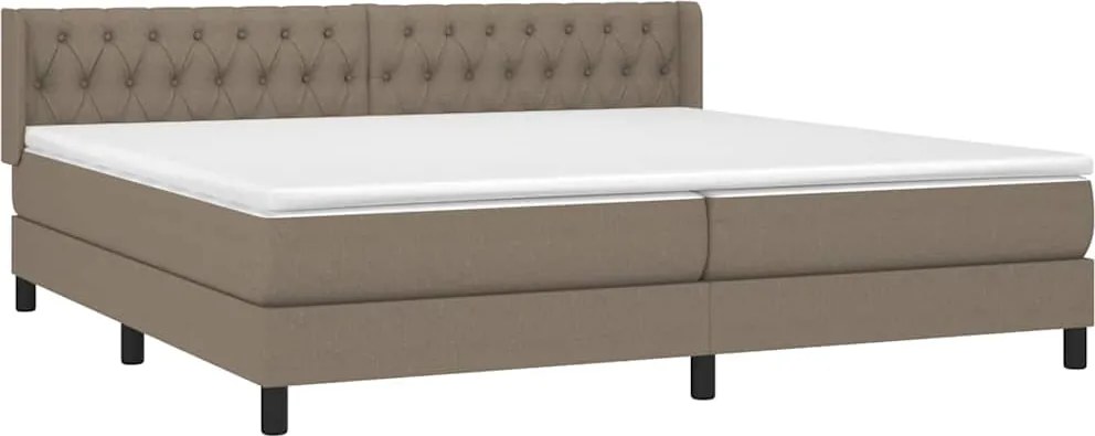 Box spring postel s matrací taupe 200x200 cm textil 3129981