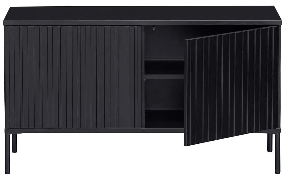 Černý TV stolek z borovicového dřeva 100x56 cm Gravure – WOOOD