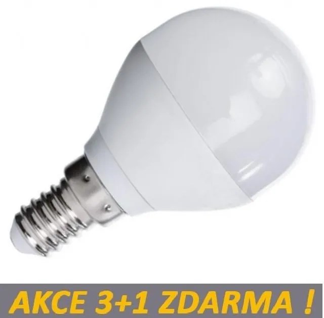 LED21 LED žárovka 4W 340lm E14 TEPLÁ, 3+1 ZDARMA