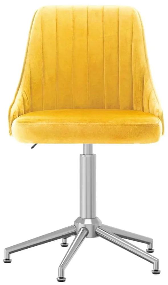 Petromila Otočné jídelní židle 2 ks žluté samet