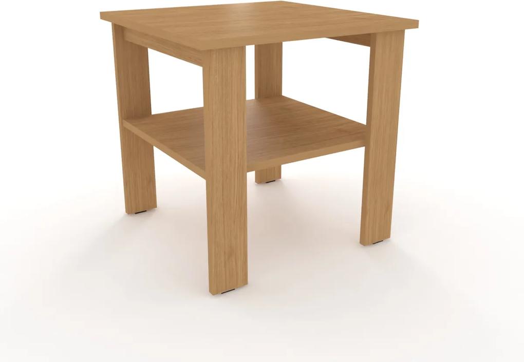 Květinový stolek čtverec 55 x 55 cm rovné nohy Dub RJK světlý