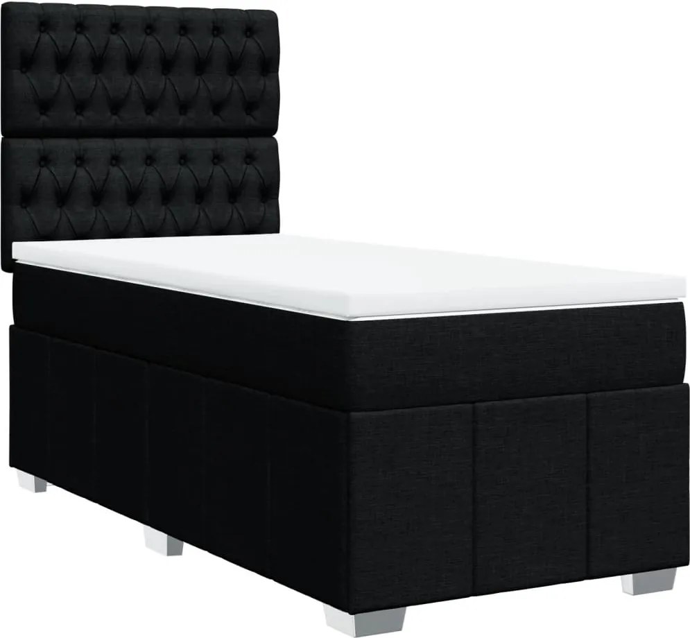 Box spring postel s matrací černá 100 x 200 cm textil 3291588