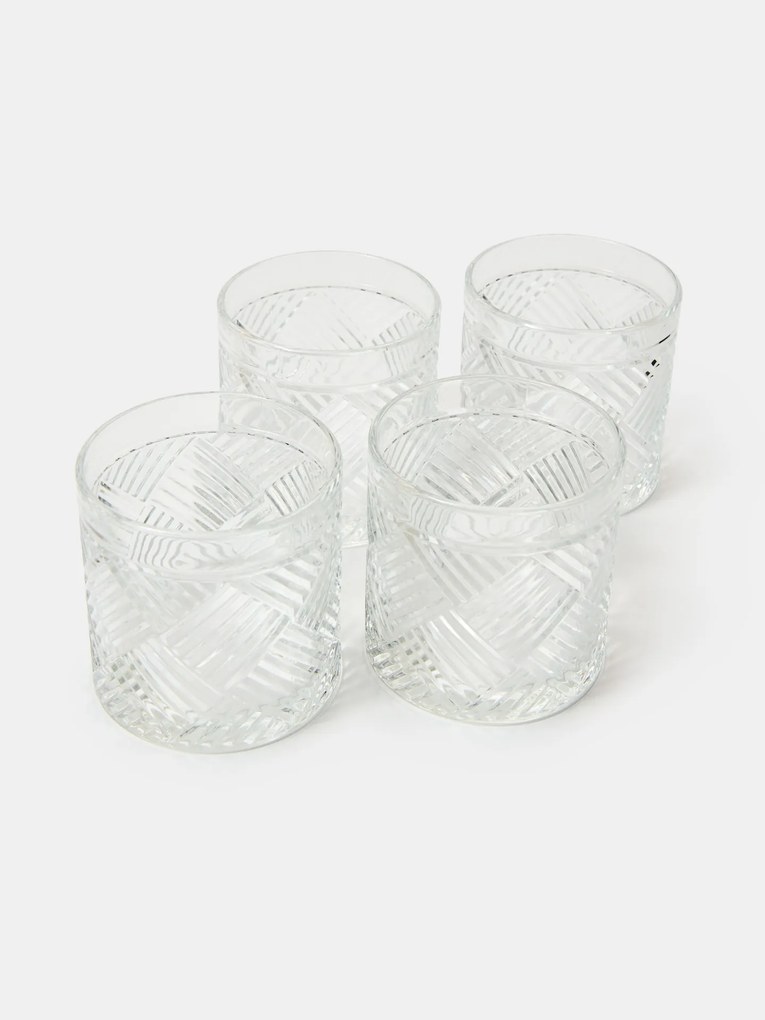 Sinsay - Sklenice s dekorativním žebrováním 4 pack - clear
