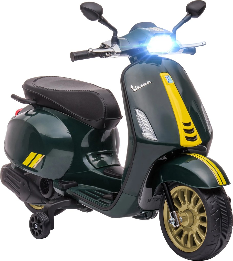 Dětská elektrická Vespa skůtr AIYAPLAY 6V – elektrická motorka pro děti 3-6 let | Aosom