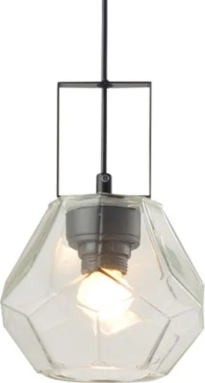 Závěsné svítidlo DIAMONDRA | Ø18cm, čiré sklo + matná černá | Aca Lighting (V371481PC)