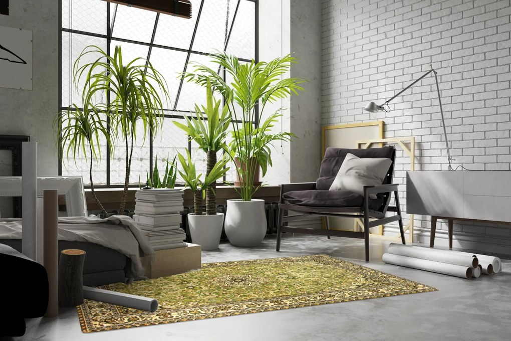 Sintelon, Kusový koberec SOLID 55 APA, 240x340, zelená, chodba / předsíň