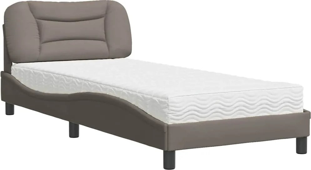 Postel s matrací Hvar taupe 90 x 190 cm textil 3208503