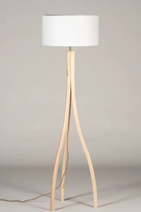 Stojací designová lampa Arbon White and Wood