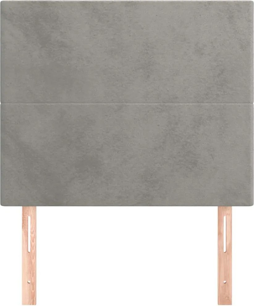 Čelo postele světle šedé 100x5x118/128 cm sametové 3116094