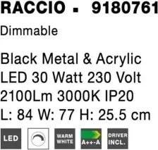 Stropní LED svítidlo NOVA LUCE RACCIO 32W 3000K 9180761 stmívatelné Triac