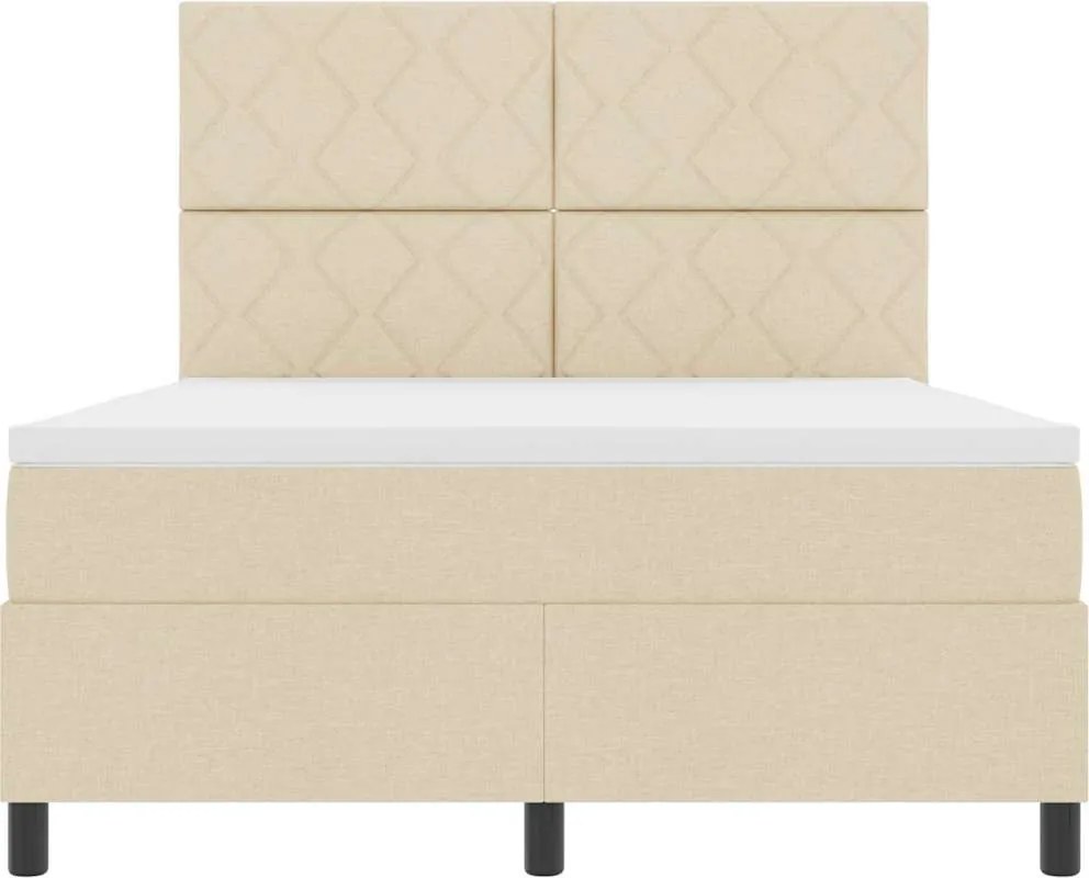 Postel s boxspringem s čelo Krémová 160 x 200 cm textil 3339481
