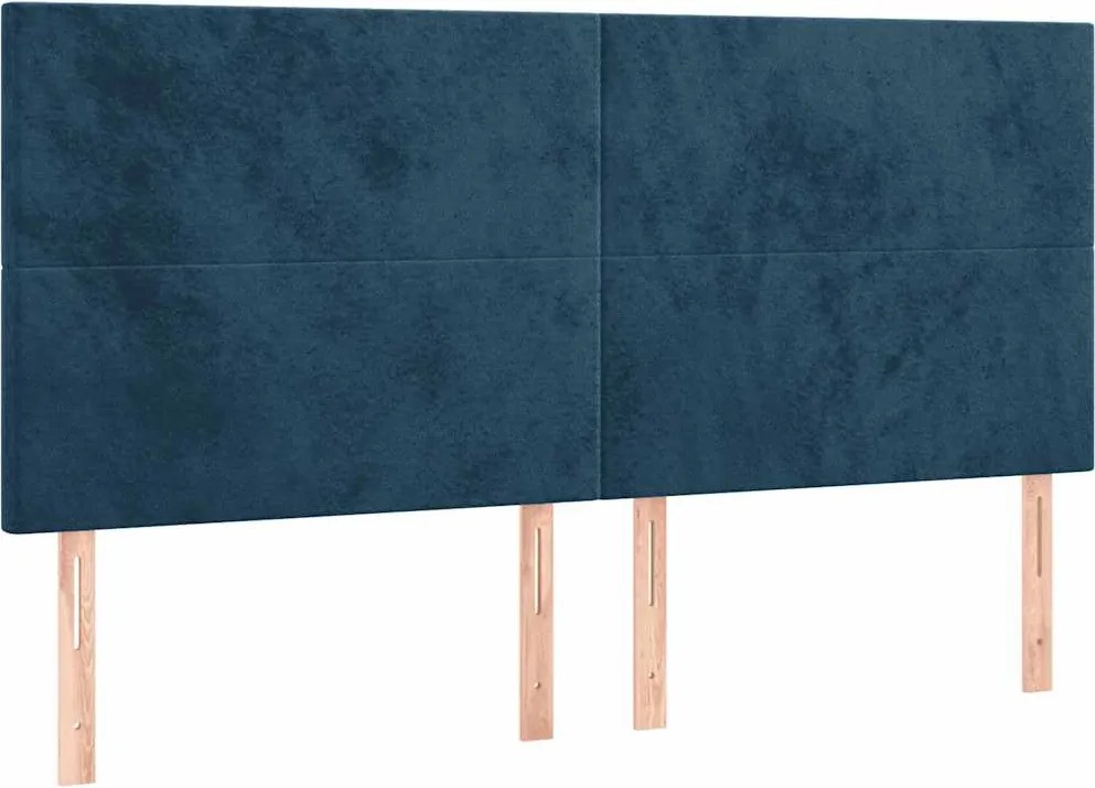 Box spring postel s matrací tmavě modrá 160x200 cm samet 3137735