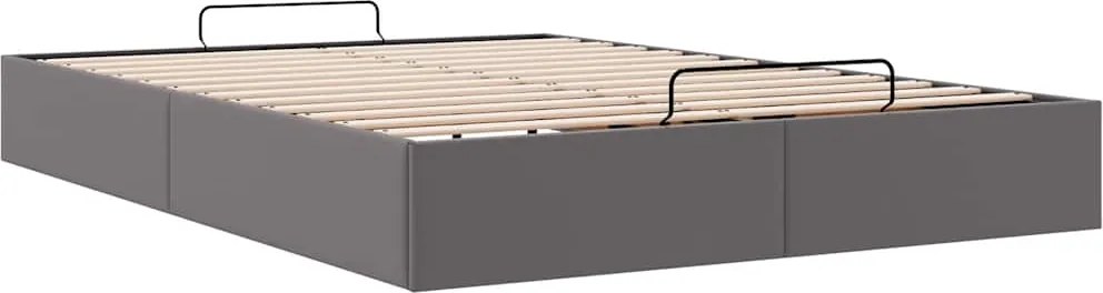 Osmanský rám postele bez matrace šedá 140x190 cm umělá kůže 3310802