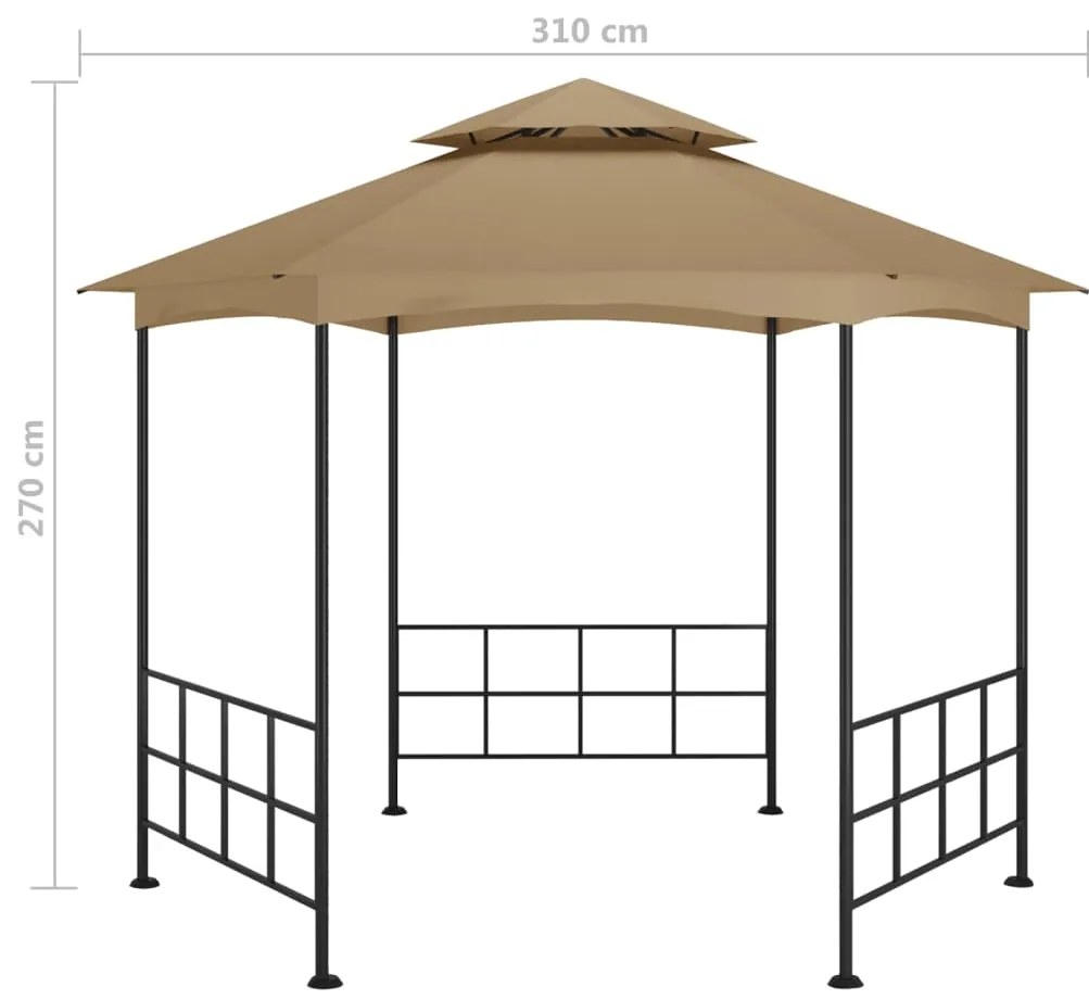 vidaXL Marketos Altán s bočnicemi 3,1 x 2,7 m taupe