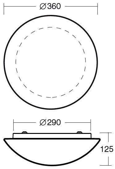 Osmont 68043 Aura 10, stropní/nástěnné svítidlo, 20W LED 3000K stmívatelné DALI, opálové sklo, prům. 36cm, IP44