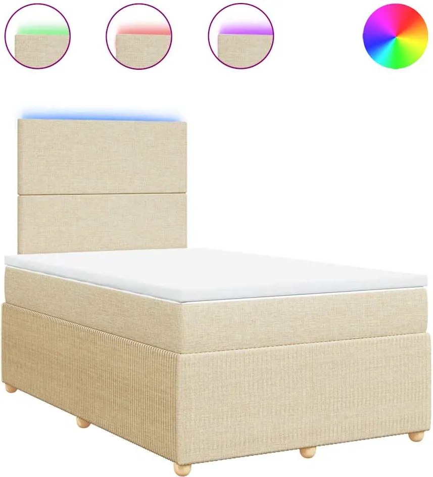 Box spring postel s matrací krémová 120x200 cm textil 3294321