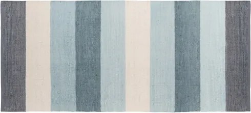 Tkaný koberec pastelově modré pruhy