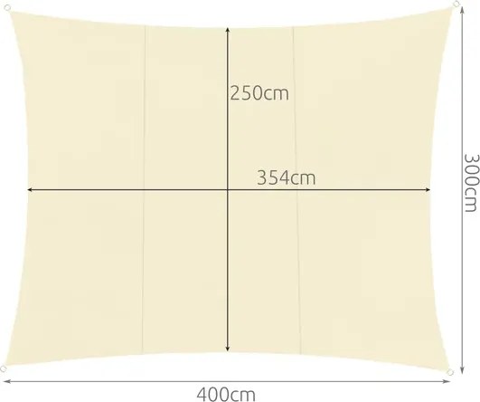 Stínící sluneční plachta 4 × 3 m – Béžová