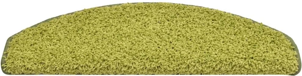 Schodové rohože 15 ks 65 x 21 x 4 cm zelené, půlkulaté, velké 322383