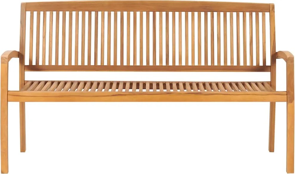 Stohovatelná zahradní lavice s poduškou 159 cm masivní teak 3063312